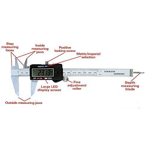 LZHOO Elektronische Digital-Schieblehre, LCD Display, 150 mm aus ... LZHOO Elektronische Digital-Schieblehre, LCD Display, 150 mm aus ...
